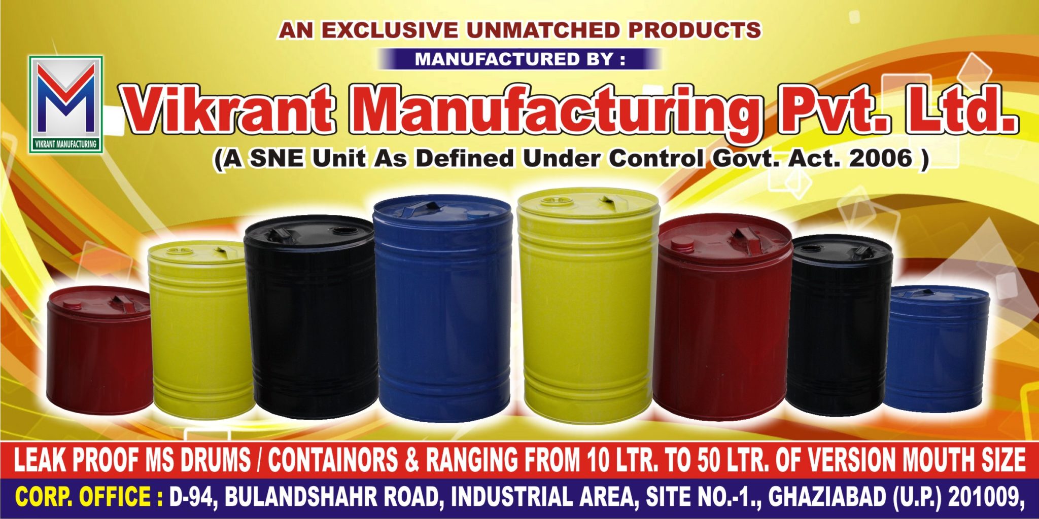 Vikrant Manufacturing Private Limited | Thinners | Steel Drums | Chemicals